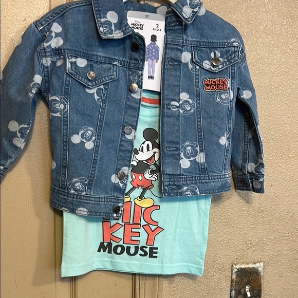 Disney | Jackets & Coats | Nwt Sz 6 Mickey Mouse Denim Jacket Wtshirt ...